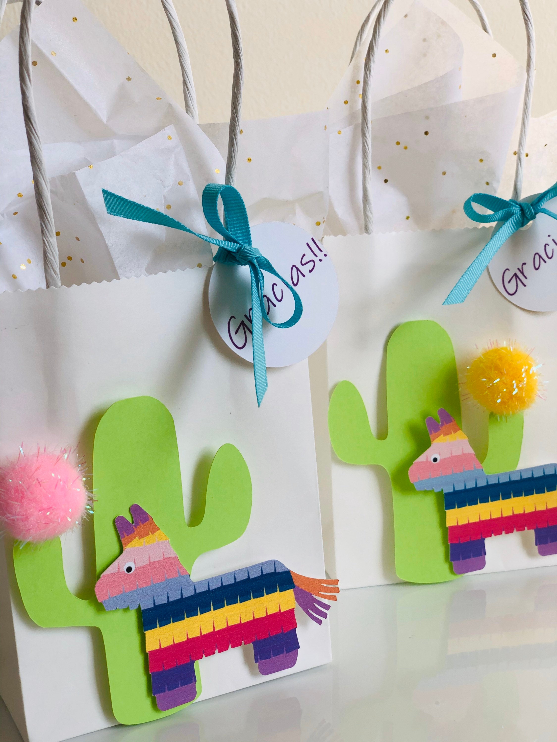 Six Fiesta Party Bags, Fiesta Party Favors, Fiesta Party Bags, Party ...