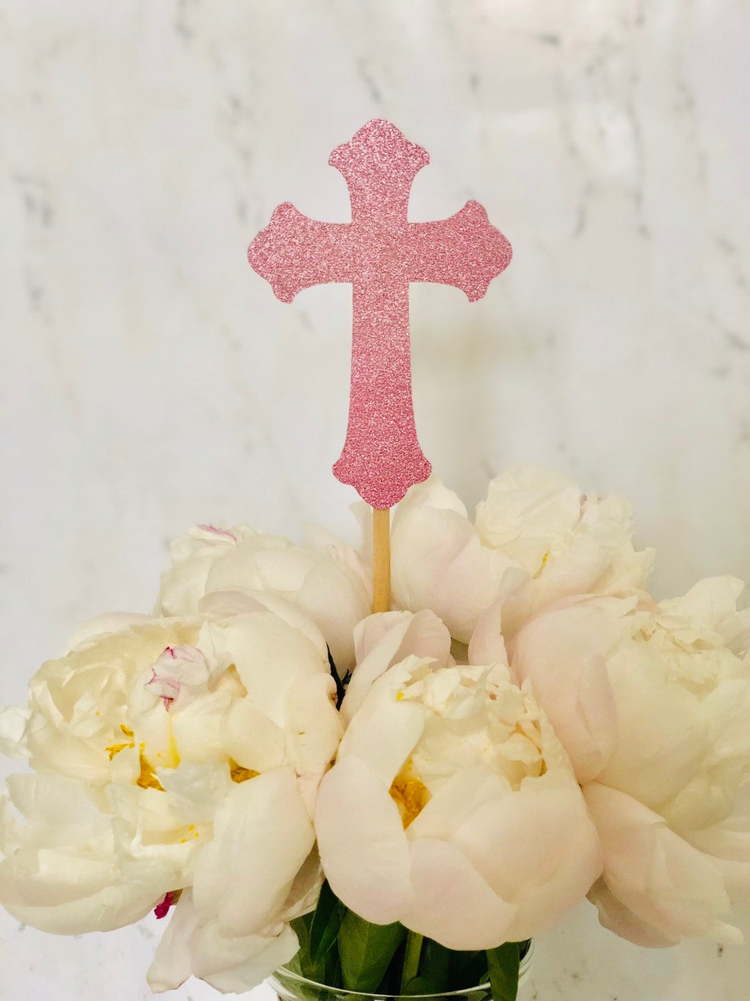 12 Large Ombre Pink Cross Centerpieces, Christening Centerpieces ...