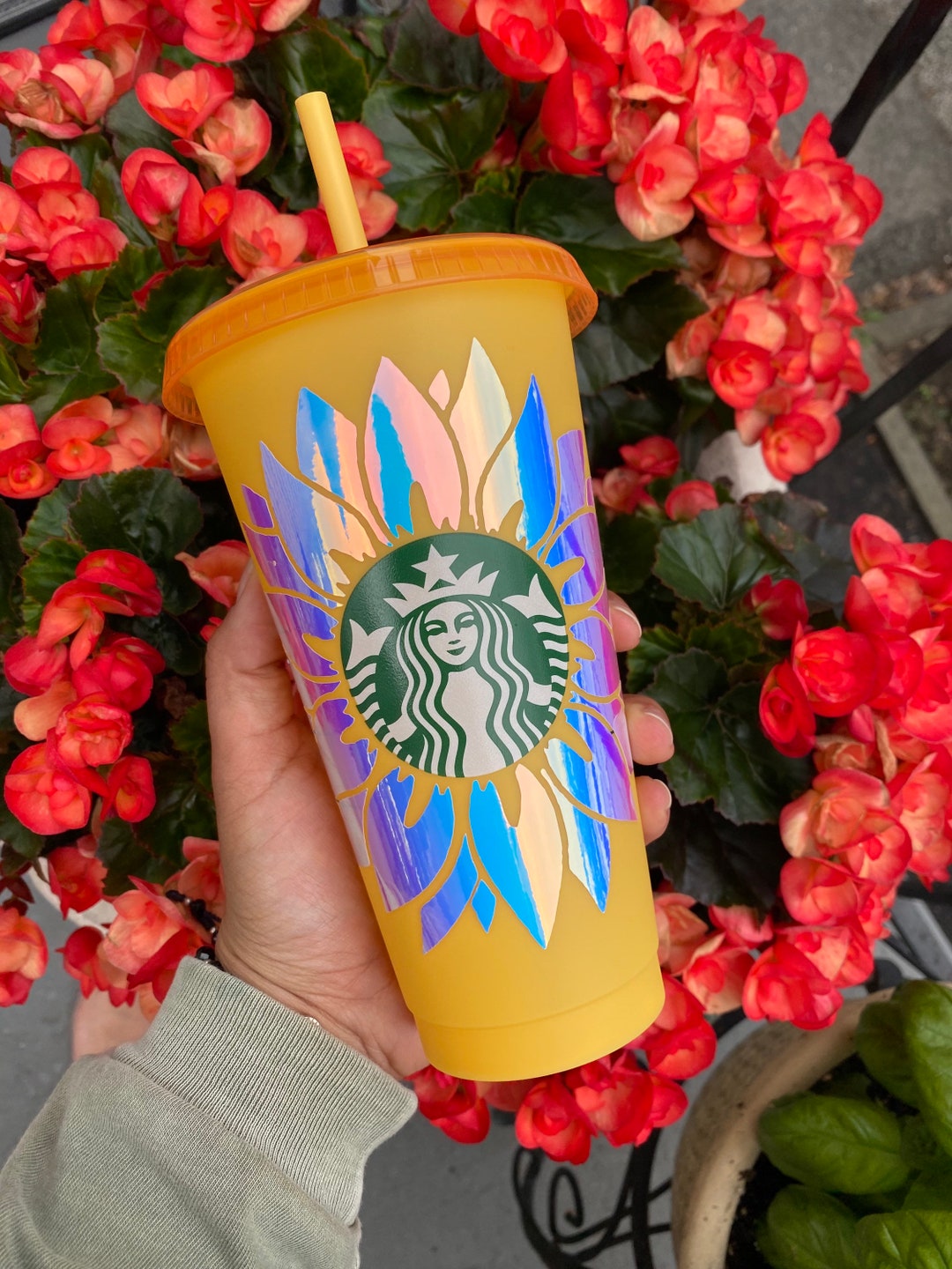 Iridescent Sunflower Starbucks Cup - Limited Edition Color Changing Cup - Etsy