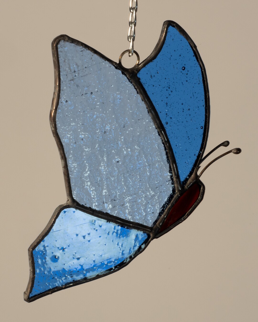 Stained Glass Blue Butterfly Suncatcher - Etsy