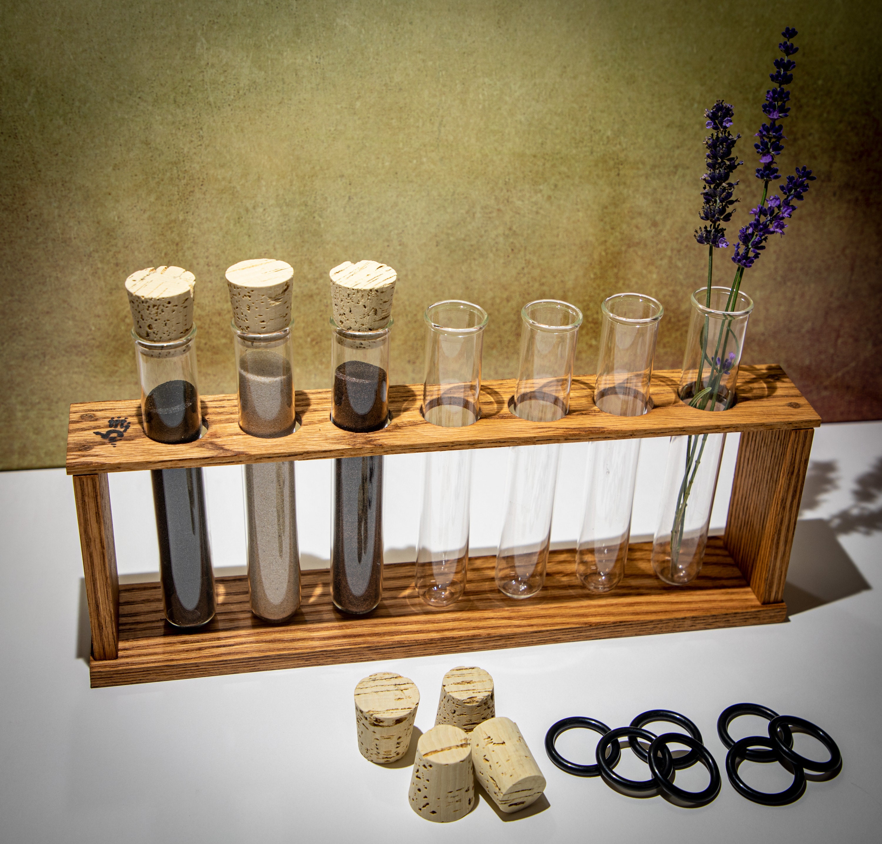 7 Tube Sand Display And/or Spice Rack - Custom Made With Test Tubes - Etsy
