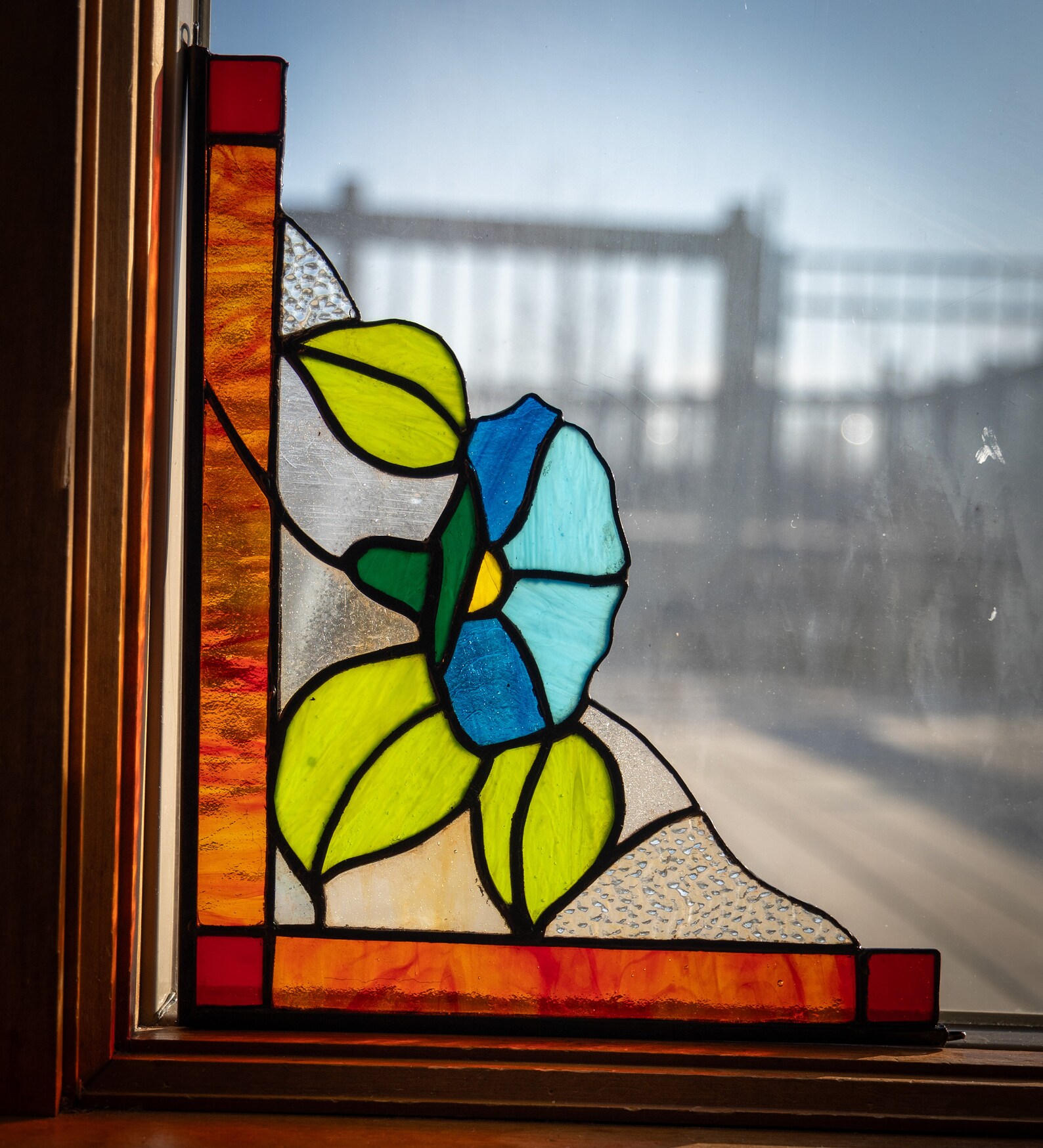 Stained Glass Morning Glory Corner Panel - Series: 1 in the Morning ...