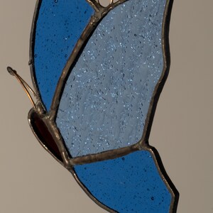 Stained Glass Blue Butterfly Suncatcher - Etsy