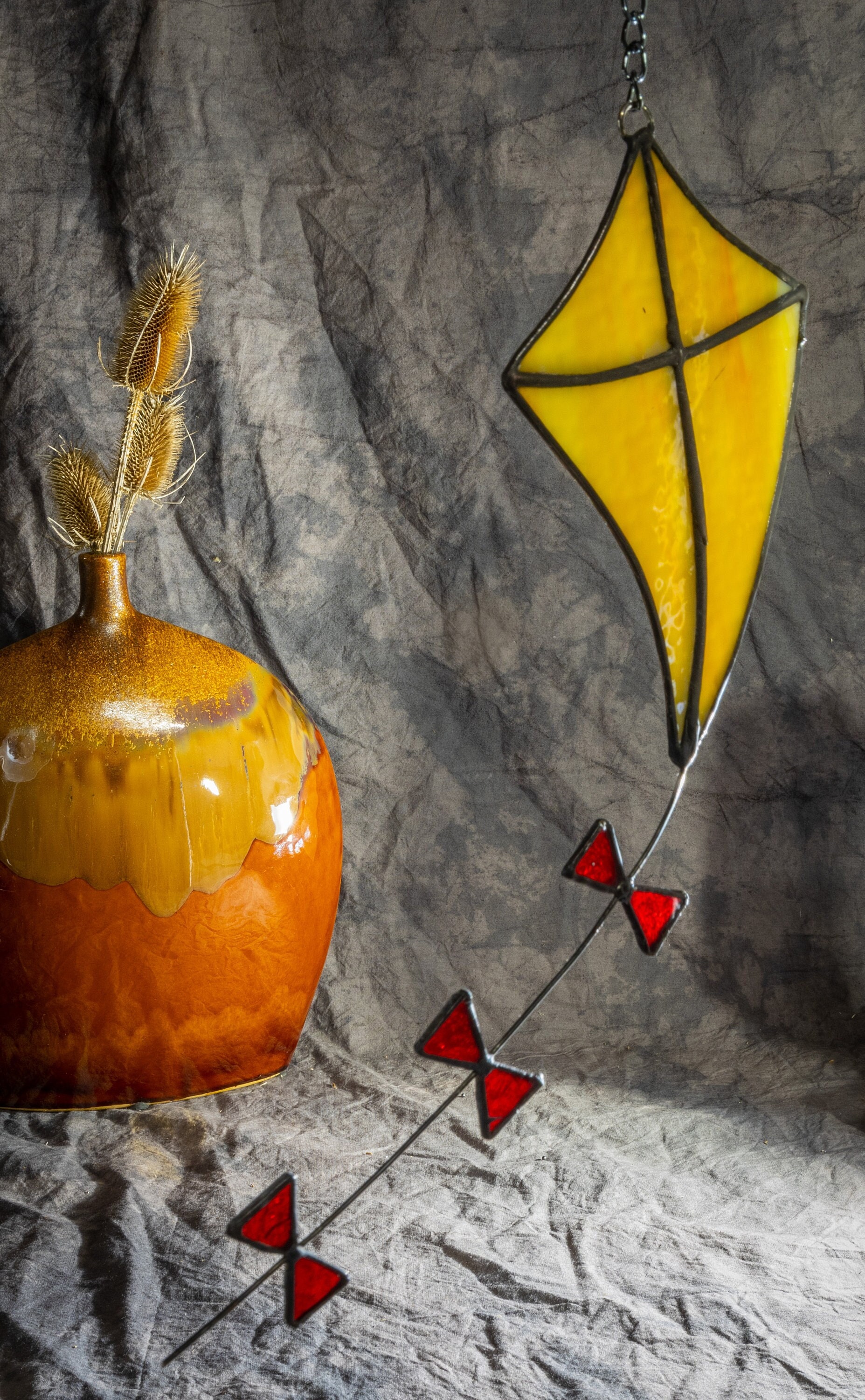 Stained Glass Kite With Glass Tail - Etsy