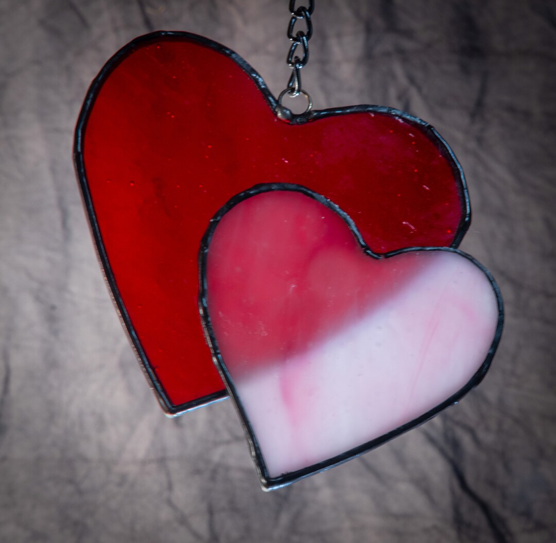 His and Hers Stained Glass Hearts for Any Occasion. - Etsy