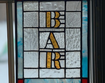 Stained Glass Tall 'BAR' Sign - Etsy