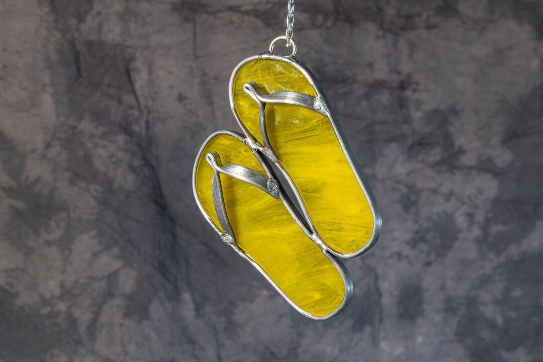 NEW! Stained Glass Flip Flop for Windows, Mirror, or Lamp/fan Pull. - Etsy