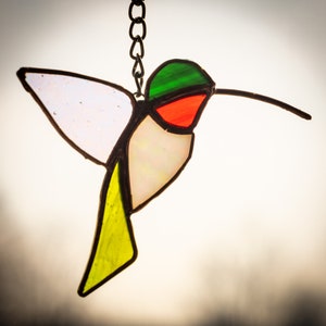 Stained Glass Ruby Throated Hummingbird - Etsy