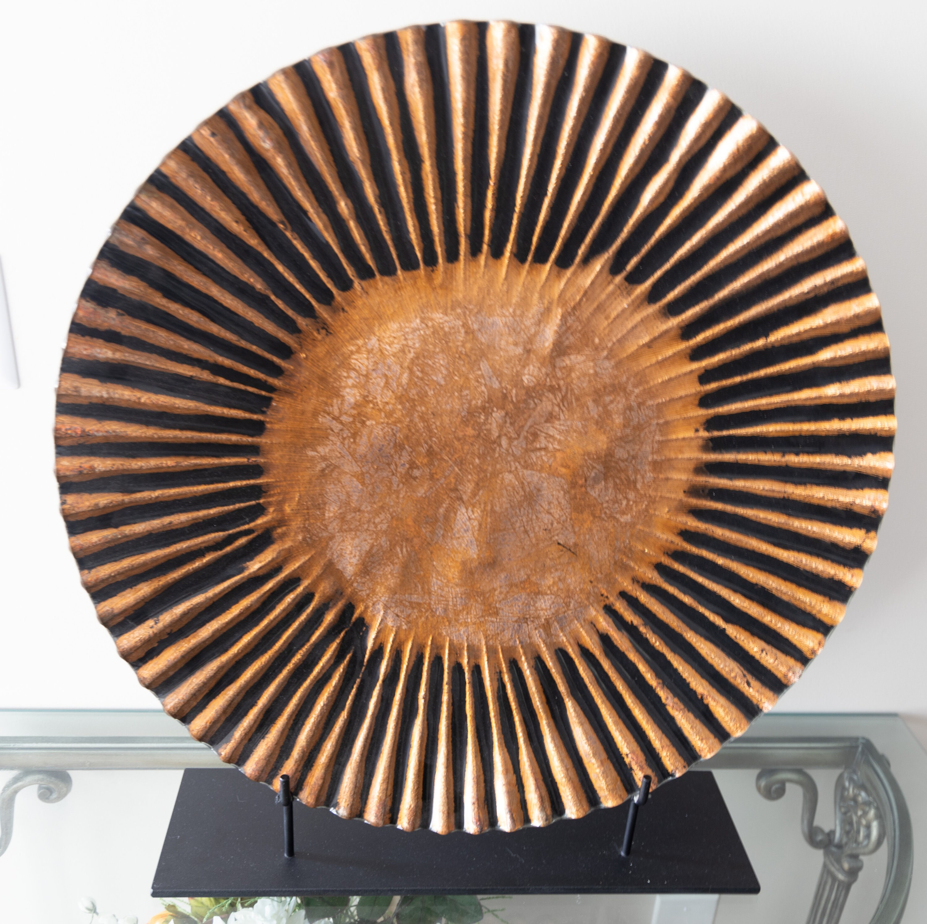 Large Decorative Glass Plate/bowl Focal Art - 25.5" Across - Etsy