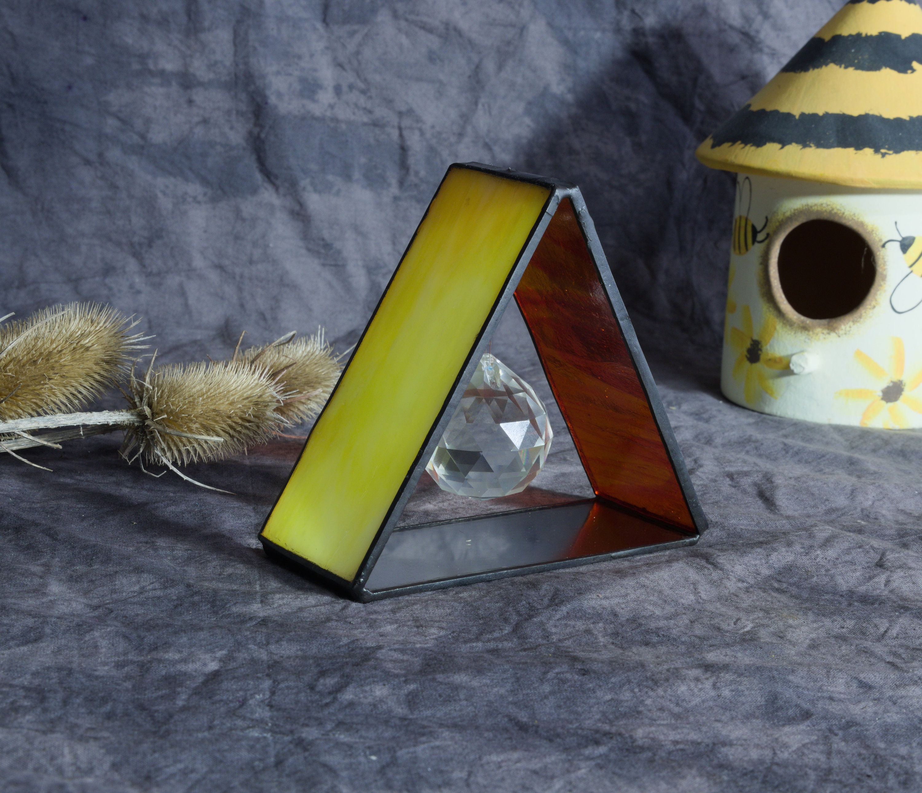 Multi-faceted Feng Shui Stained Glass Crystal Ball Sun-catcher, Prism ...