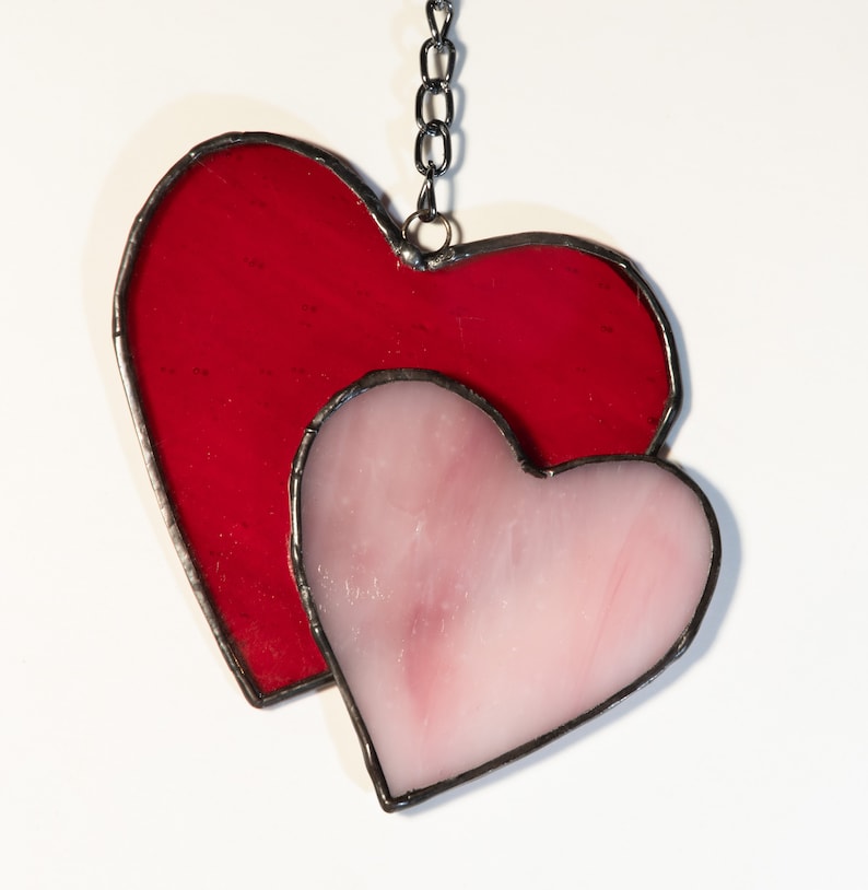 His and Hers Stained Glass Hearts for Any Occasion. - Etsy
