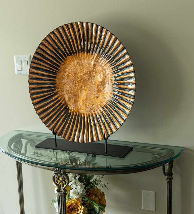 Large Decorative Glass Plate/bowl Focal Art - 25.5" Across - Etsy