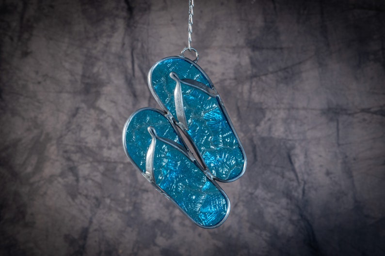 NEW! Stained Glass Flip Flop for Windows, Mirror, or Lamp/fan Pull. - Etsy
