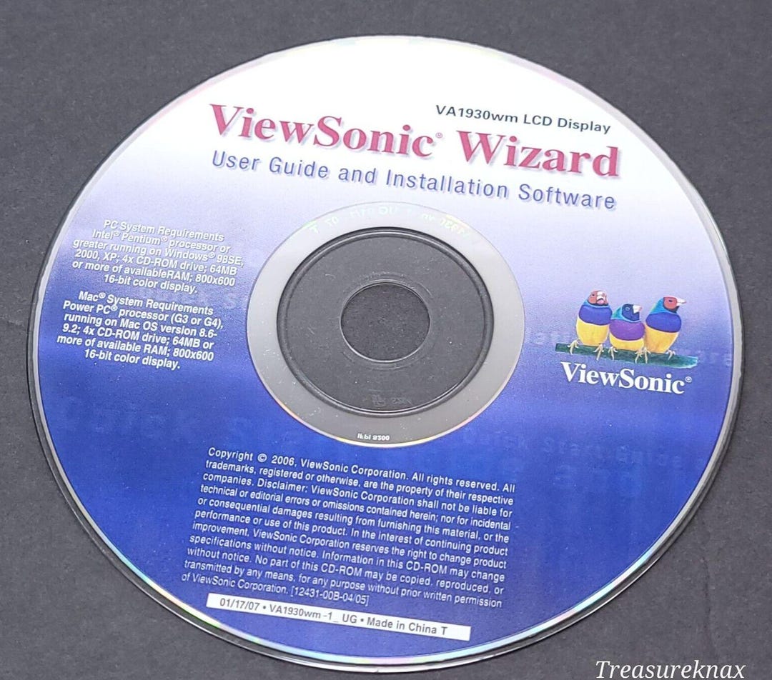 Wizard for Viewsonic Monitor VA1930 DISC ONLY User Guide & Installation ...