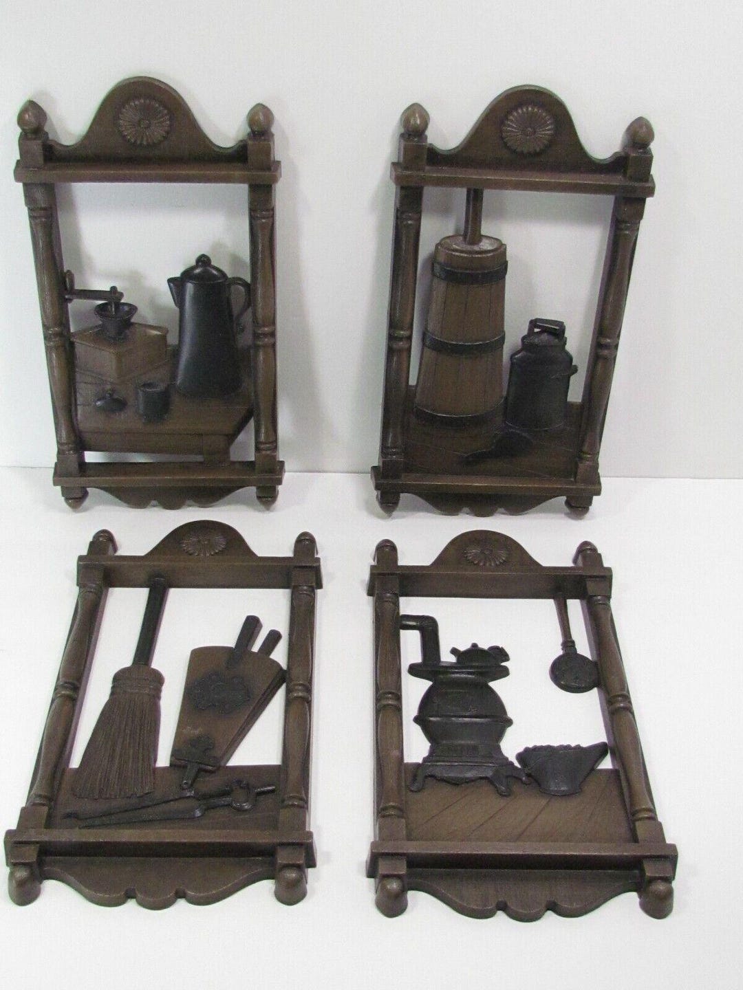 4pc Rustic Homco Wall Decor Butter Churn Fireplace Tools Faux Wood - Etsy