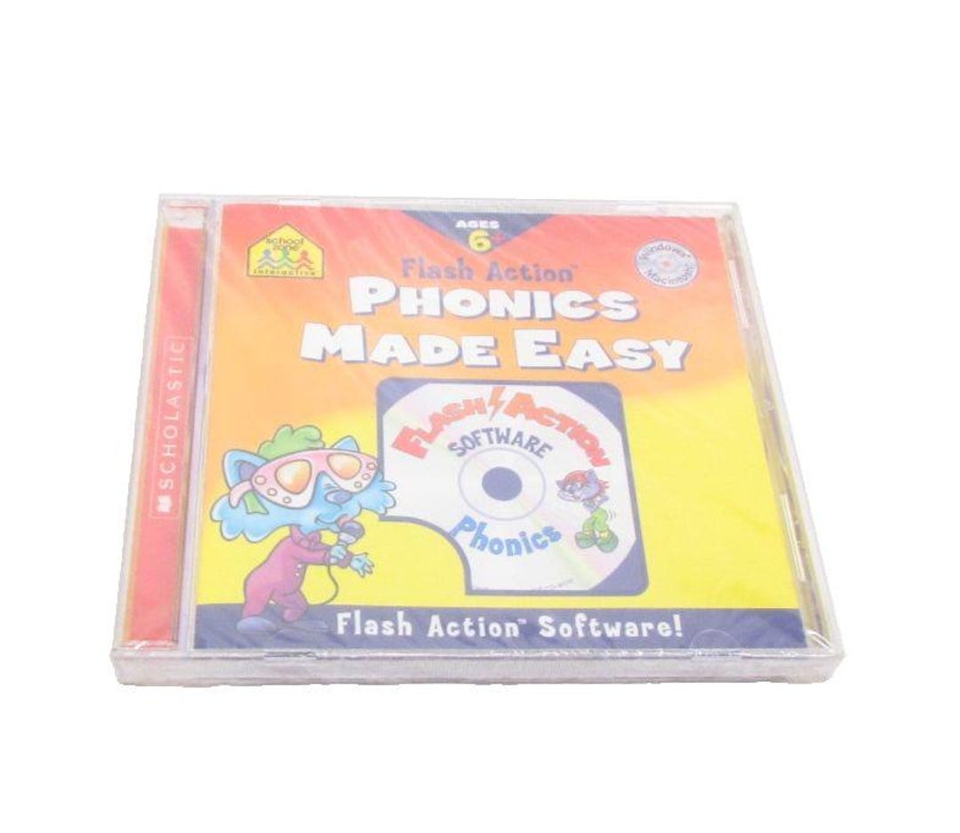 School Zone Flash Action Phonics Made Easy Windows XP Mac CD-ROM Sealed ...