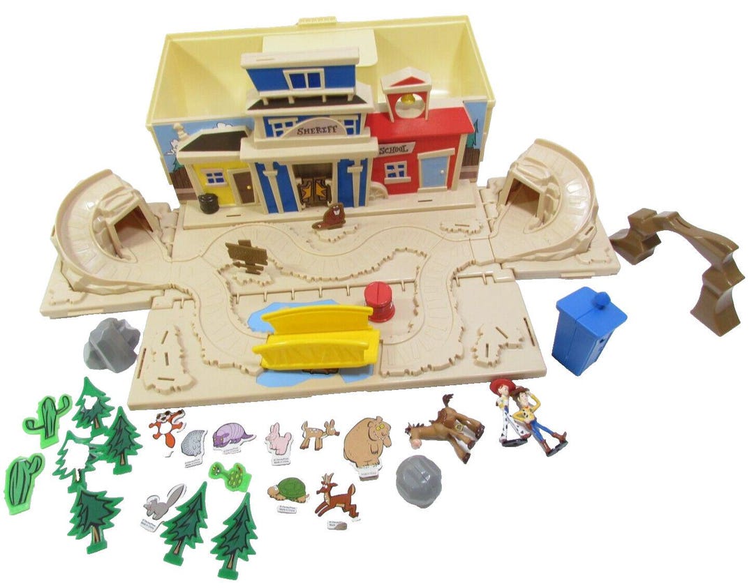 Disney/pixar Toy Story Lot Fold Out Wagon Portable Wild West Playset ...