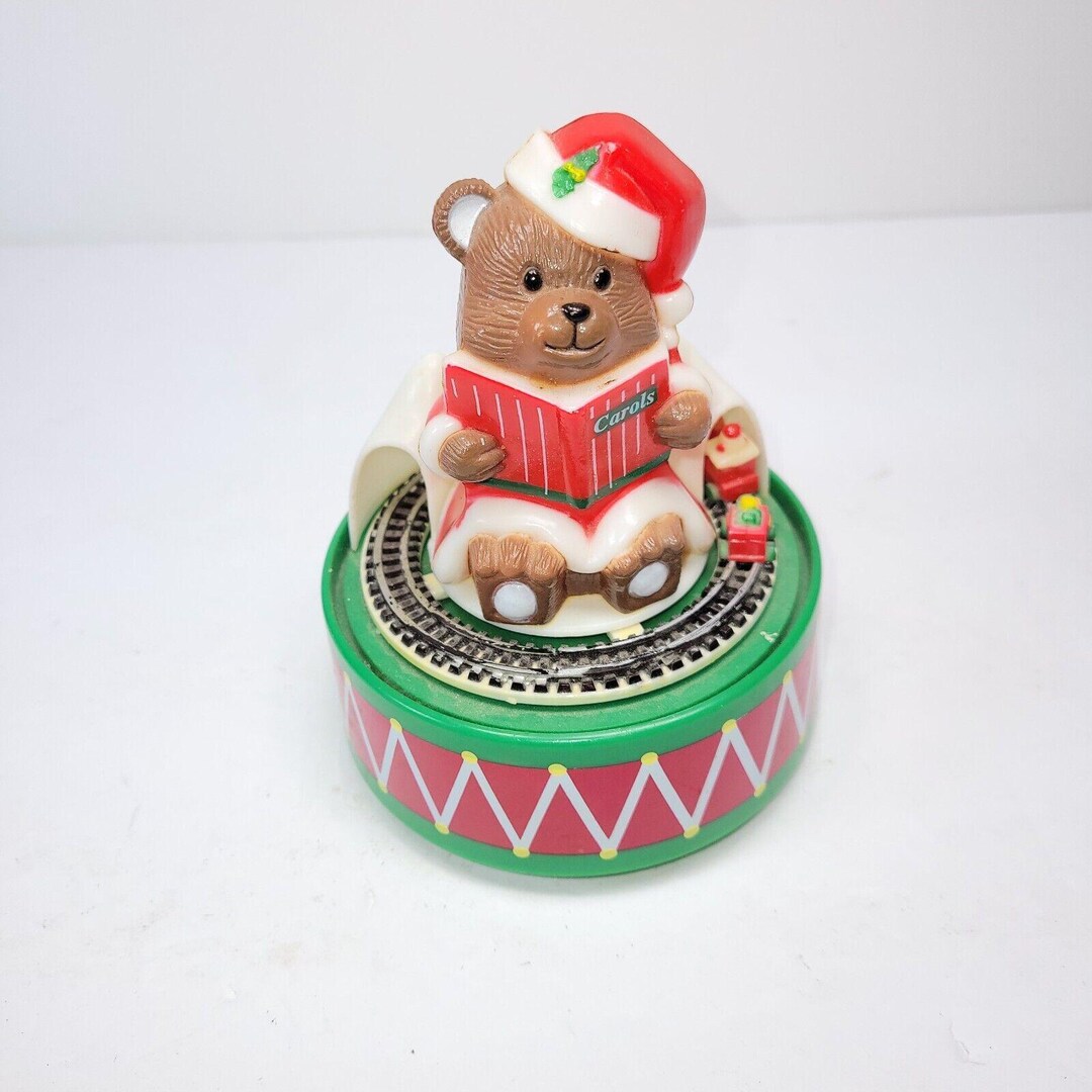 MUSICAL Wind up Bear W/ Train Goes Round Opened Box Kmart 5.25 ...