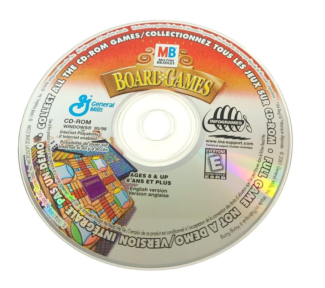 Milton Bradley Board Games PC CD-ROM General Mills Promo for Windows 95 ...