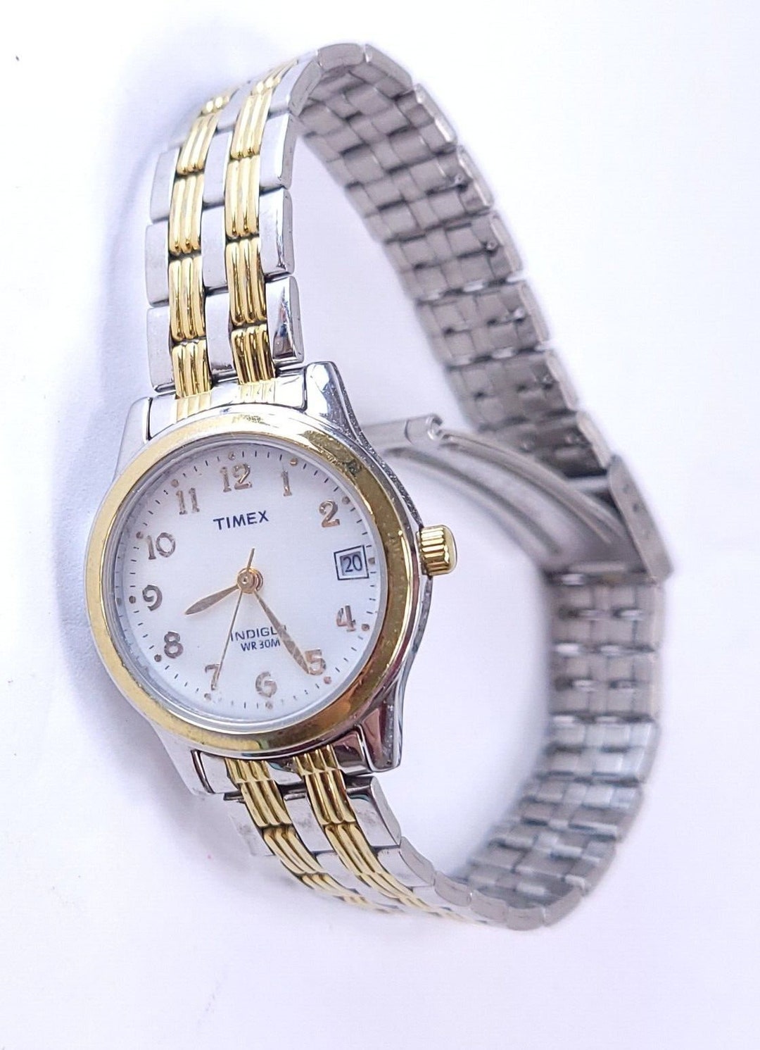 TIMEX Indiglo Two Tone White Dial WR 30M Women's Watch NEEDS Battery - Etsy