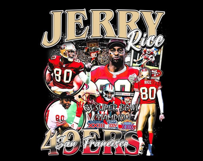 Jerry Rice T-shirt Design PNG Digital Instant Download - Etsy