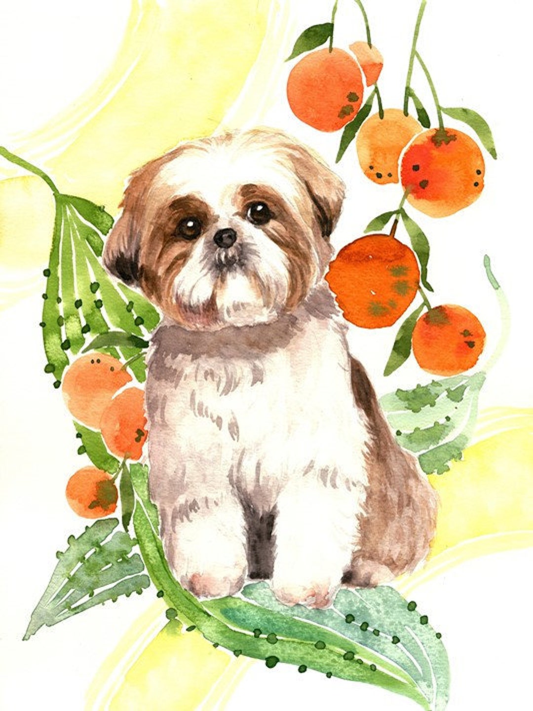 Shih Tzu Watercolor, Shih Tzu Print, Shih Tzu Art, Dog Nursery - Etsy