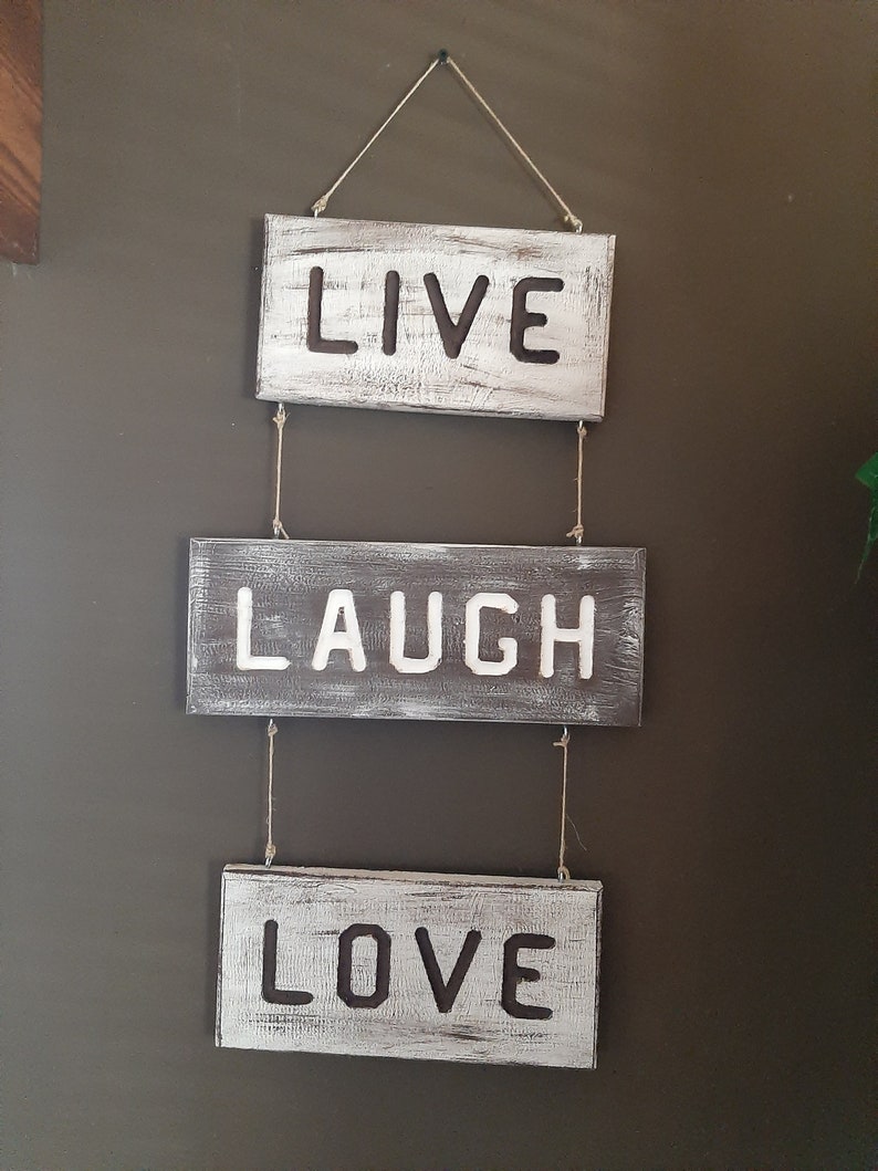 Live/laugh/love Wooden Hanging Sign - Etsy