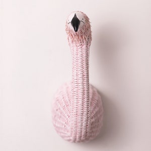 Pink Flamingo, Wicker Flamingo Head, Pink Flamingo Taxidermy Bird ...