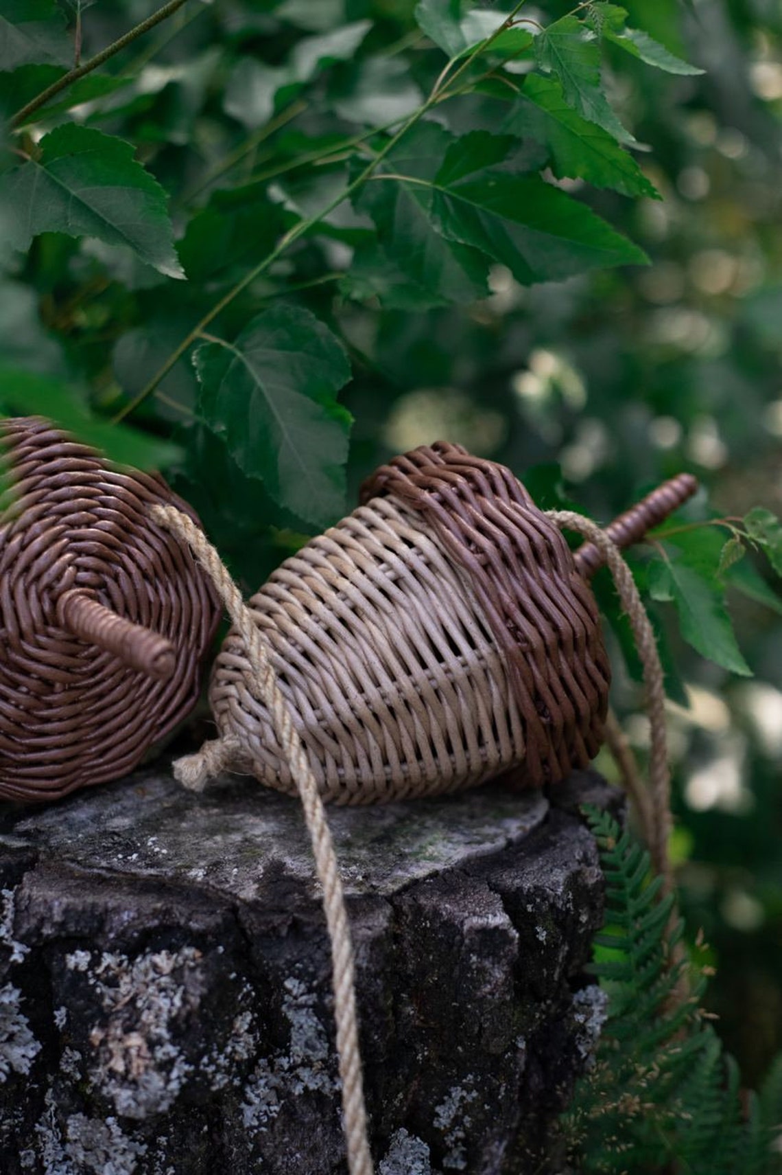 Wicker Acorn Bag Acorn Basket Mini Bag Acorn Baby Shower | Etsy