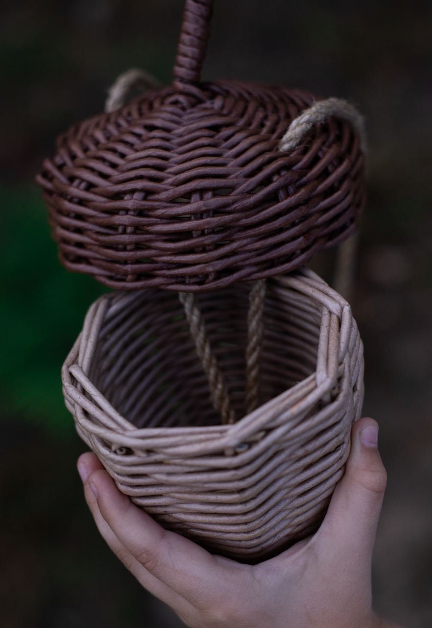 Wicker Acorn Bag, Acorn Basket, Handmade Acorn Shoulder Bag, Mini Bag ...