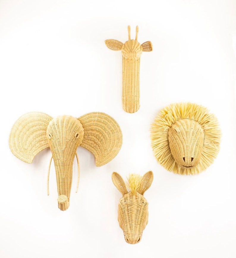 Zebra Wicker Head Wicker Wall Decor Home Trophy Animal - Etsy