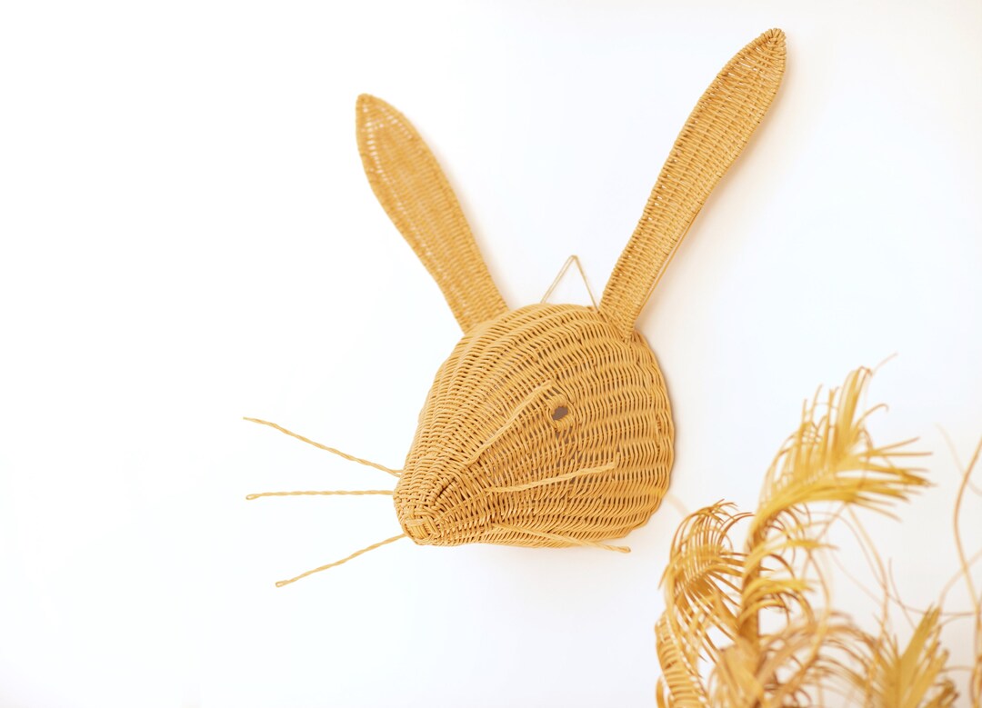 Rabbit Head, Hare Head, Wicker Rabbit Head, Animal Head 3d, Wall ...