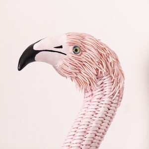 Pink Flamingo, Wicker Flamingo Head, Pink Flamingo Taxidermy Bird ...