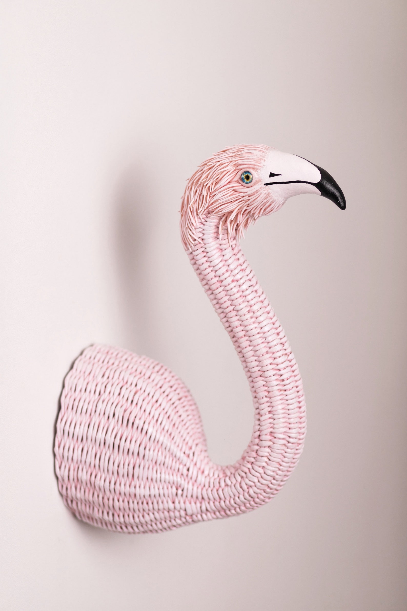 Pink Flamingo, Wicker Flamingo Head, Pink Flamingo Taxidermy Bird ...