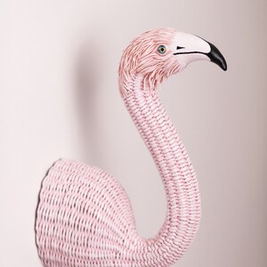 Pink Flamingo, Wicker Flamingo Head, Pink Flamingo Taxidermy Bird ...