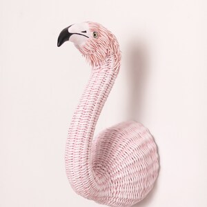 Pink Flamingo, Wicker Flamingo Head, Pink Flamingo Taxidermy Bird ...