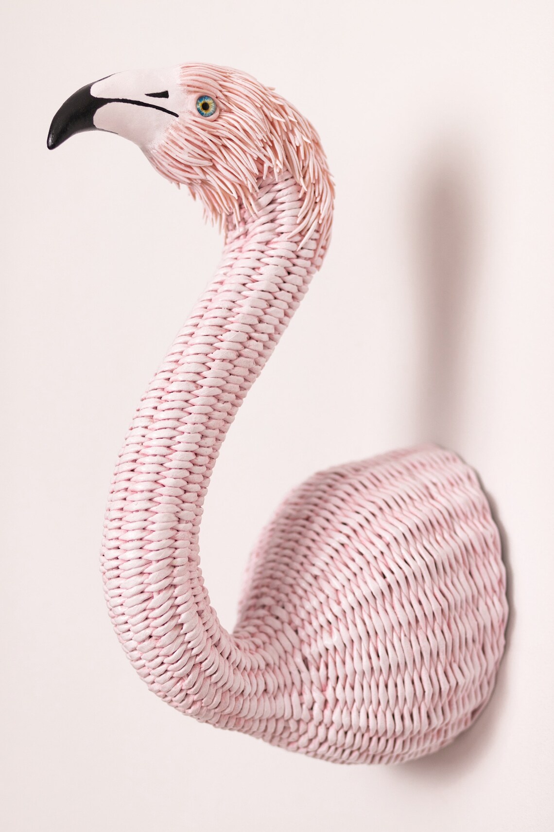 Pink Flamingo, Wicker Flamingo Head, Pink Flamingo Taxidermy Bird ...