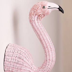 Pink Flamingo, Wicker Flamingo Head, Pink Flamingo Taxidermy Bird ...