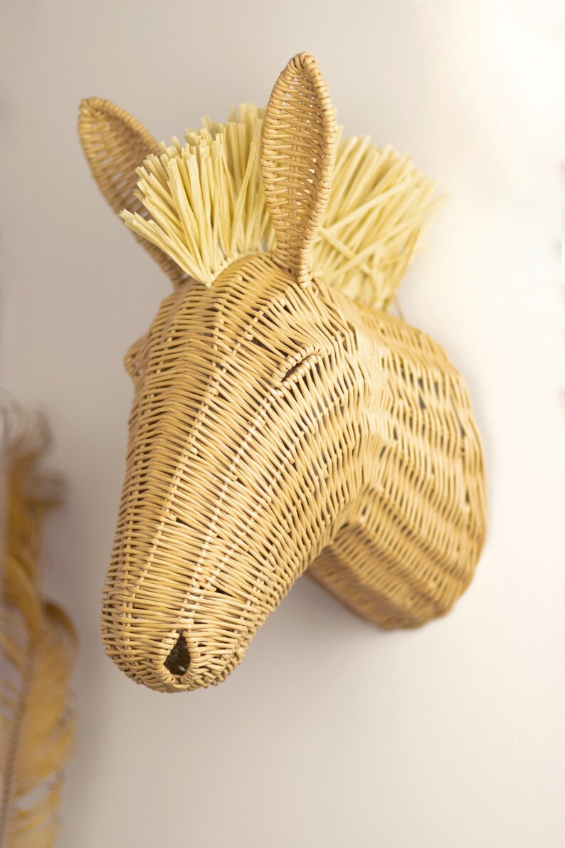 Zebra Wicker Head Wicker Wall Decor Home Trophy Animal - Etsy