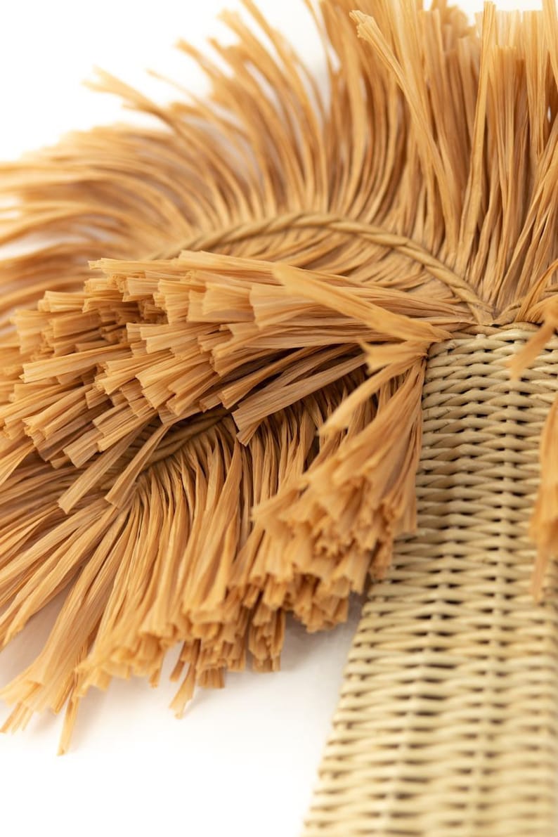 Wicker Palm With Raffia Leaves. Safari Decor.wicker Wall - Etsy