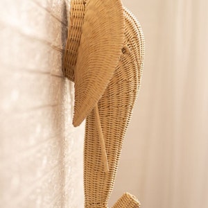 Elephant Wicker Head, Wicker Wall Decor, Home Trophy Animal, Taxidermy ...