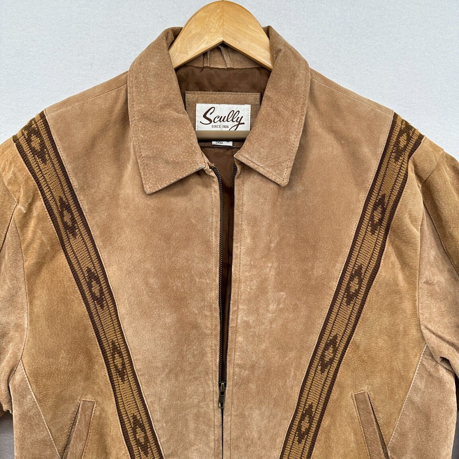 Scully Leather Jacket Mens Size M Two Tone Suede Full Zip Western Rodeo ...