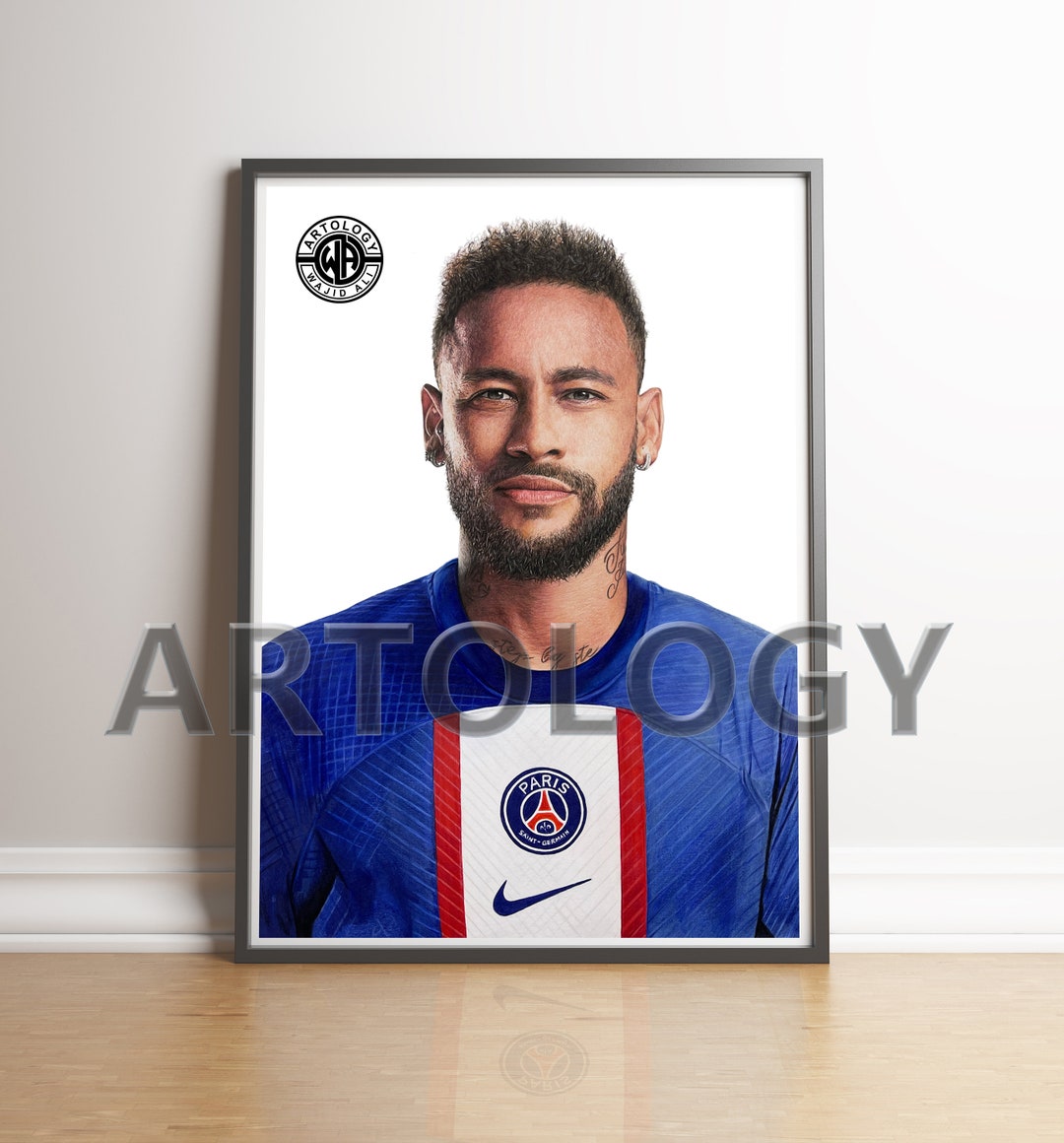 Neymar Drawing – A4/A3 Giclée Print | Football Art Portrait by Artology ...