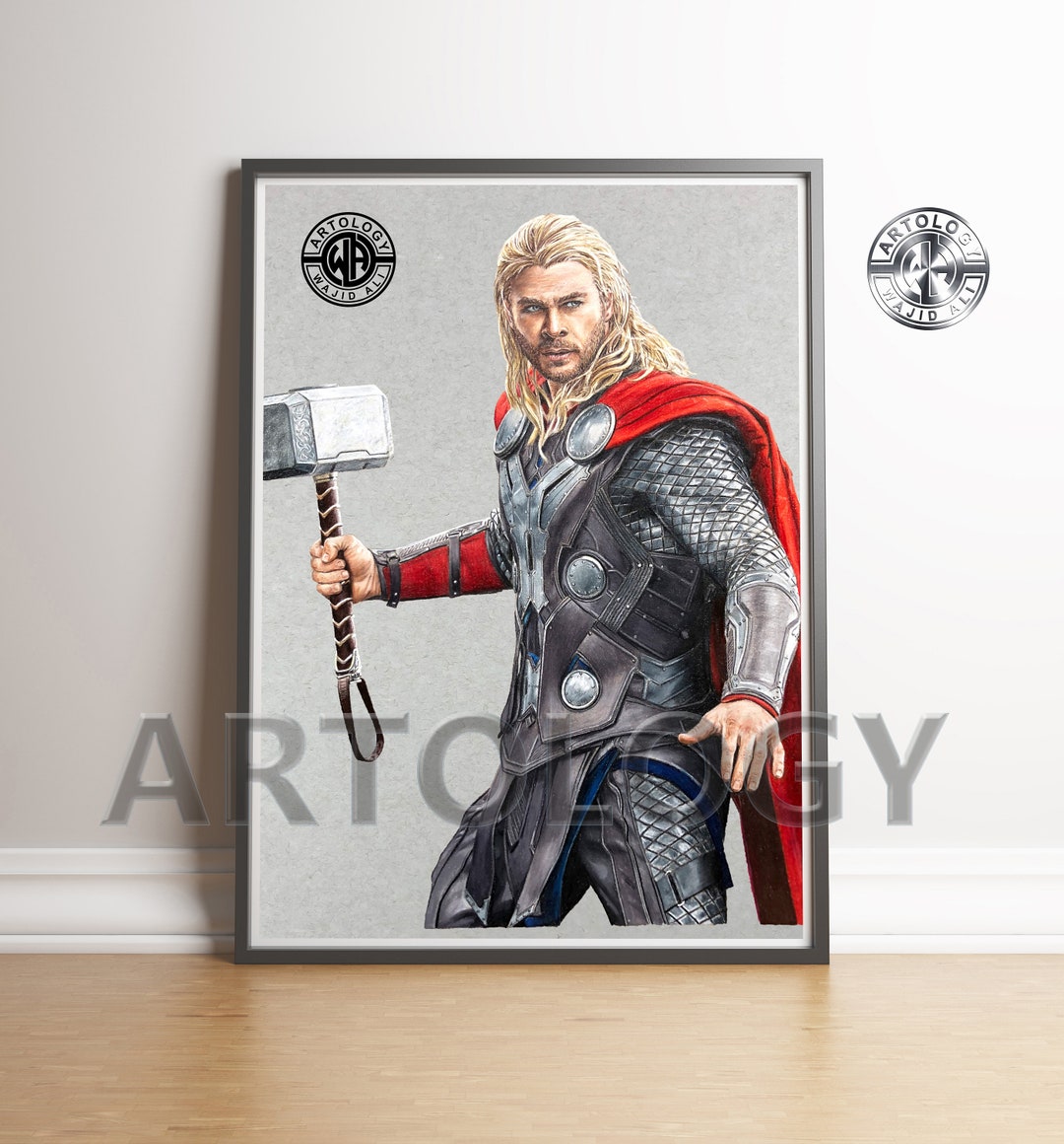 Thor Drawing Print A4/A3 - Artology - Etsy