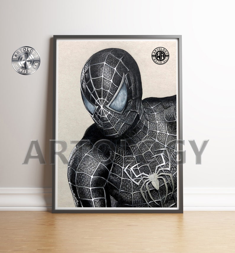 Spider-man Symbiote Drawing Print A4/A3 Artology - Etsy