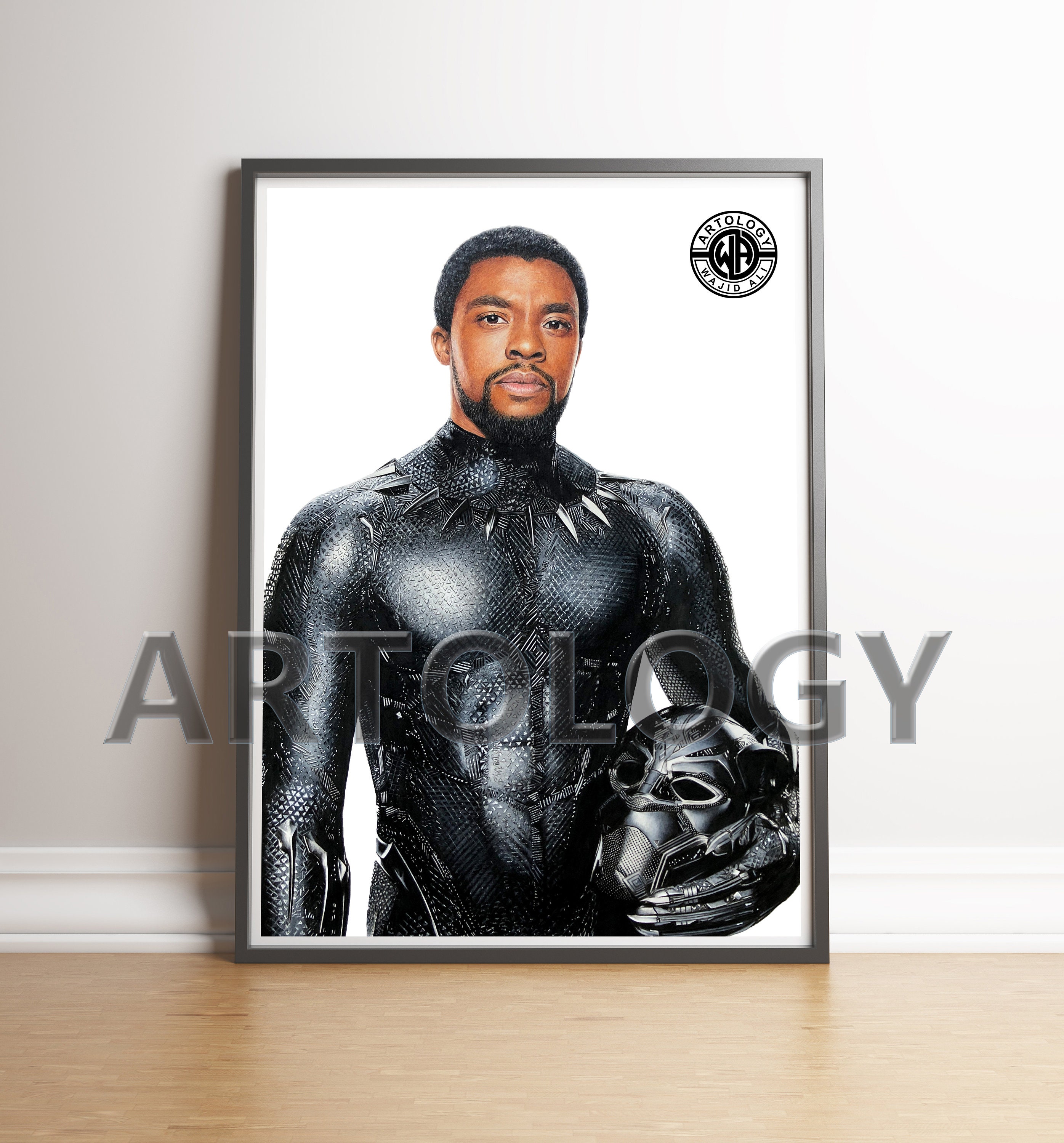 Black Panther chadwick Boseman Drawing A4/A3 Giclee Print - Etsy