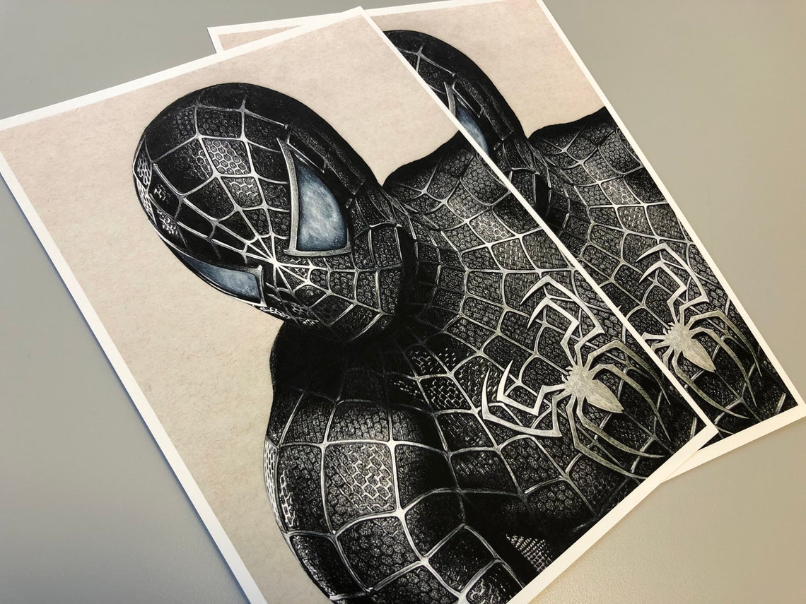 Spider-man Symbiote Drawing Print A4/A3 Artology - Etsy