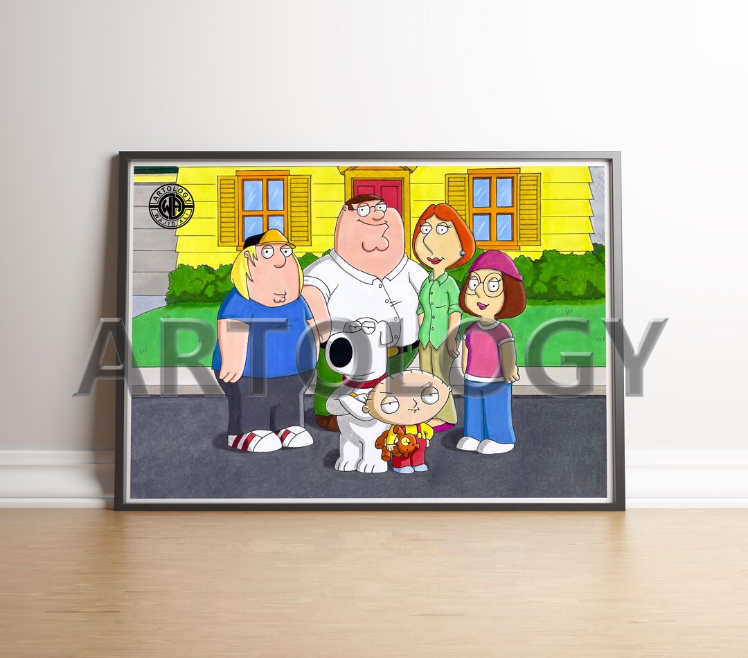The Griffins - Family Guy Drawing Artwork A4/A3 Giclee Print - Artology ...