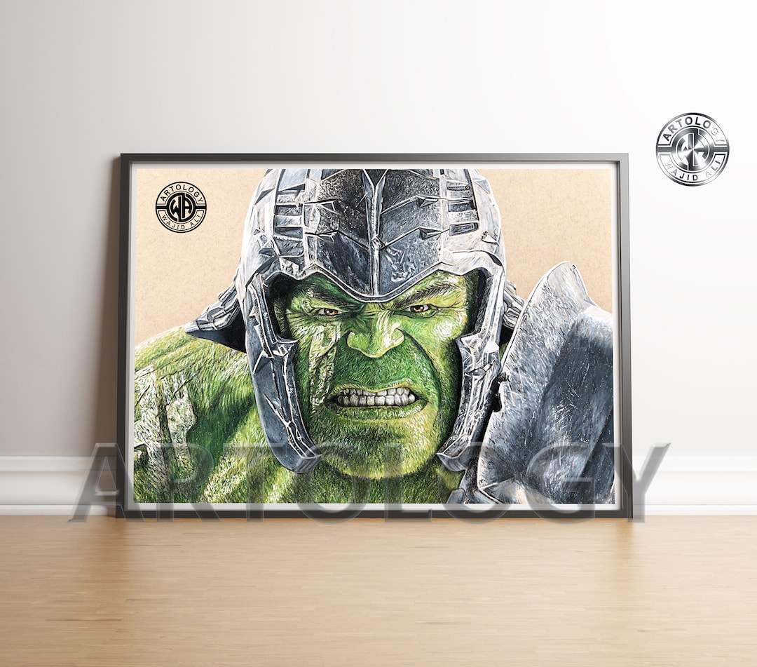 Gladiator Hulk Drawing Print A4/A3 - Artology - Etsy