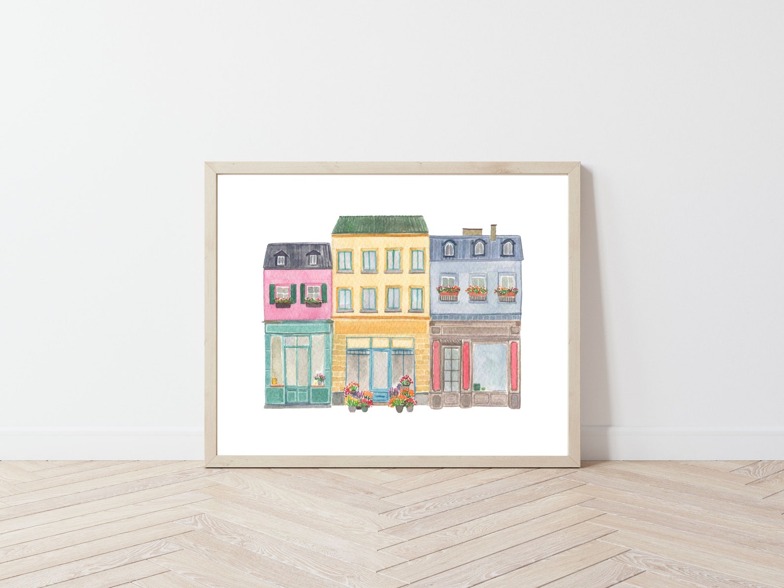 Paris Shops, Paris France Watercolor Art Print, Digital File, Printable ...